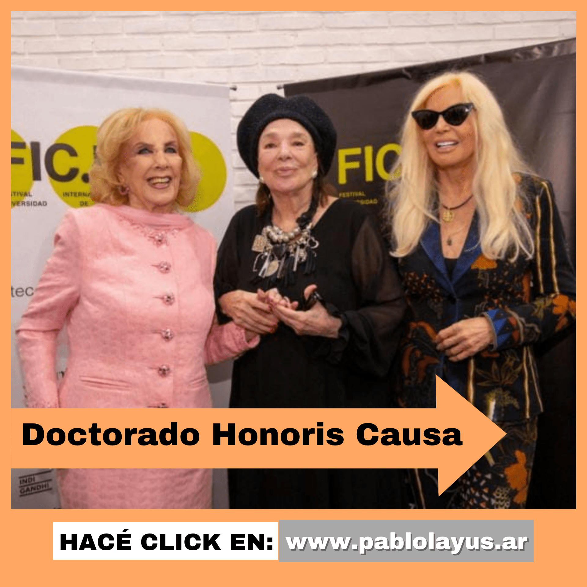 Susana y Mirtha, testigos de honor en el Doctorado Honoris Causa a ...